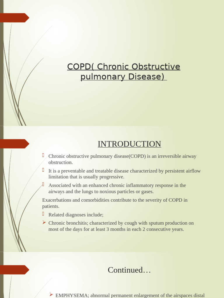 S; COPD tee | PDF | Chronic Obstructive Pulmonary Disease | Medical ...