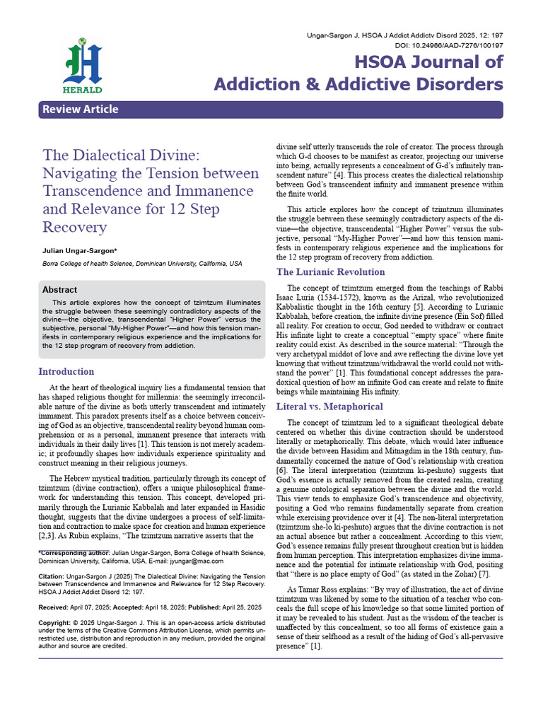 The Dialectical Divine Navigating The Tension Between Transcendence and ...