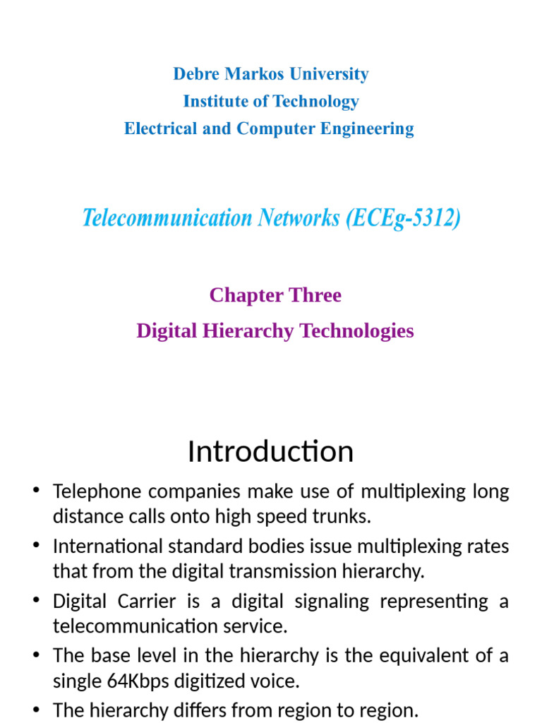 03. Digital Hierarchy Technologies-1 | PDF | Multiplexing | Digital ...