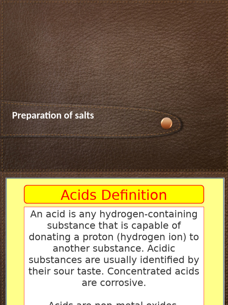 Preparation of Salts | PDF | Salt (Chemistry) | Precipitation (Chemistry)