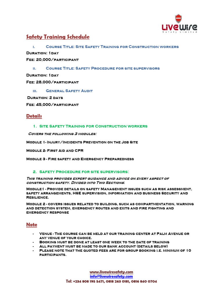 Safety Training - Construction | PDF