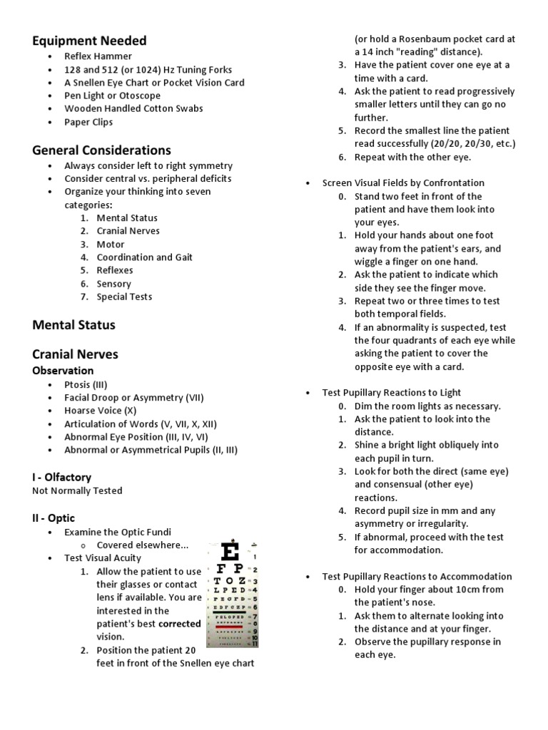 Neuro Exam Review | PDF | Anatomical Terms Of Motion | Human Eye