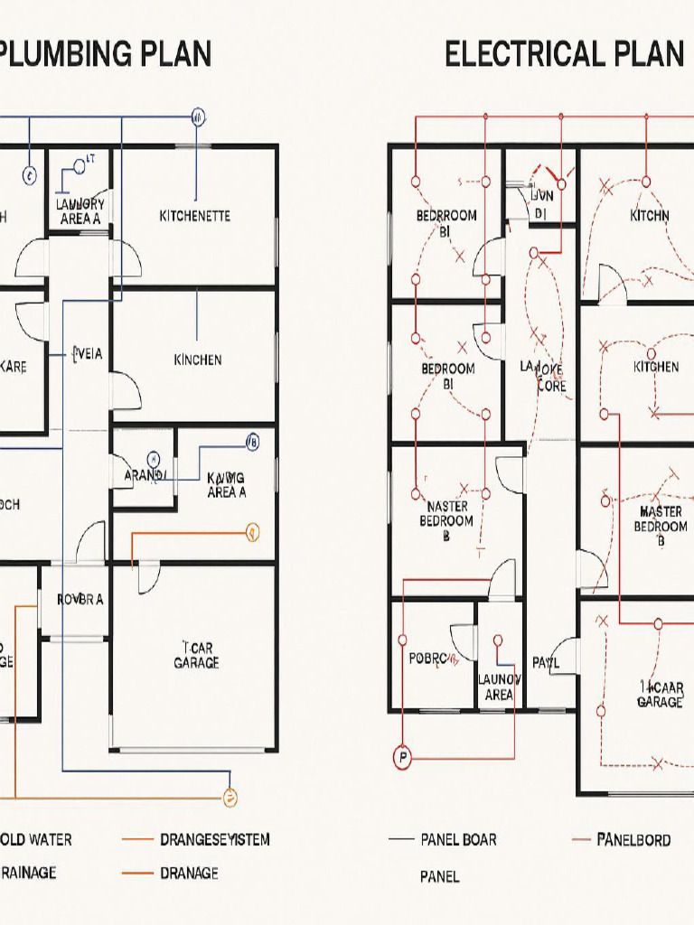 Complete Plumbing Electrical Plan Abiera | PDF