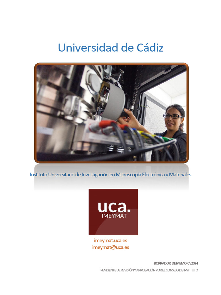 BORRADOR MEMORIA REMITIDO A VICERRECTORADO y DG | PDF | Ciencias ...