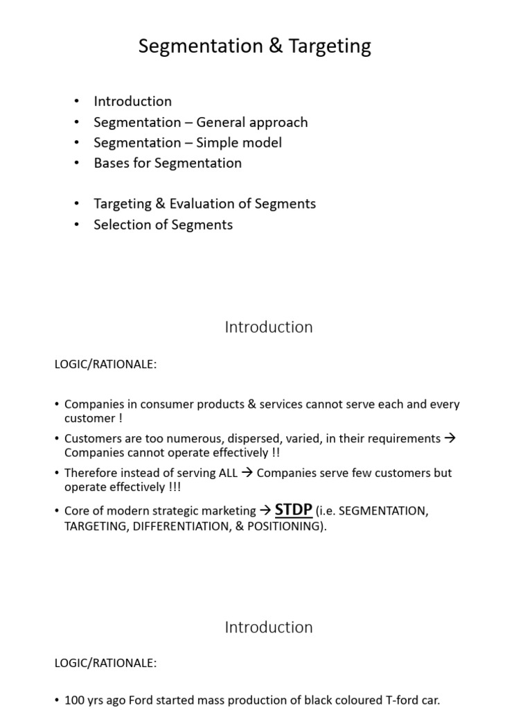 Market Segmentation and Targeting Strategies | PDF | Market ...
