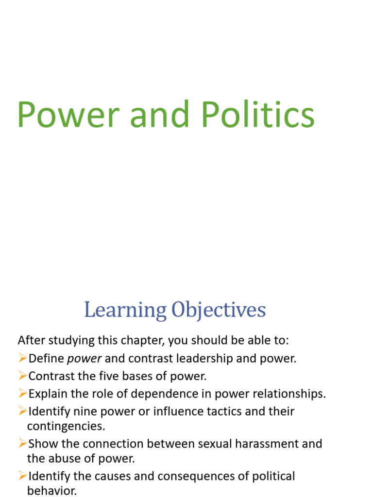 Session 10 - Power and Politics | PDF | Power (Social And Political ...
