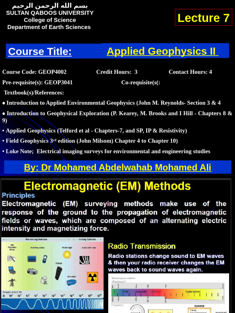 GEO4002-2023-Lecture7 Final | PDF | Antenna (Radio) | Inductor