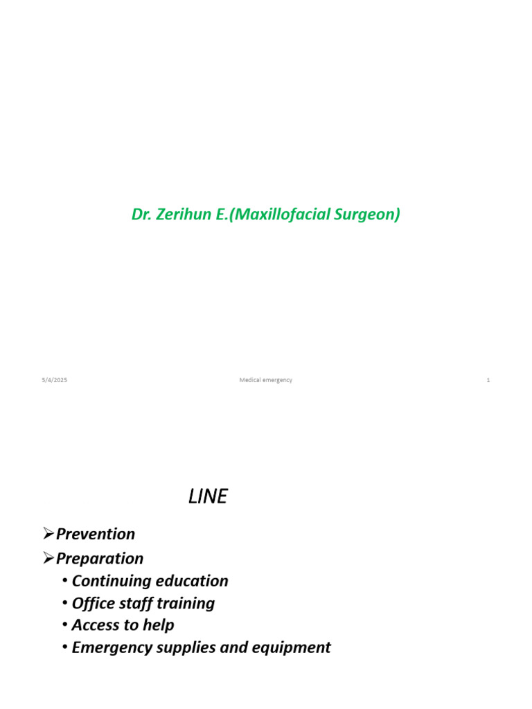 Prevention and Management of Medical Emergencies | PDF | Allergy ...