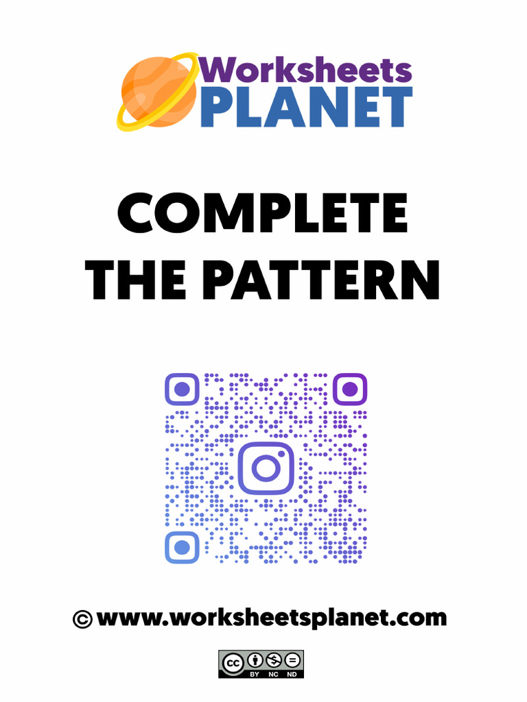 Complete The Pattern (©WorksheetsPlanet - Com) | PDF