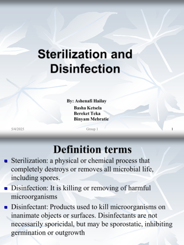 1 Disinfection and Sterilization (2) | PDF | Sterilization (Microbiology) | Disinfectant