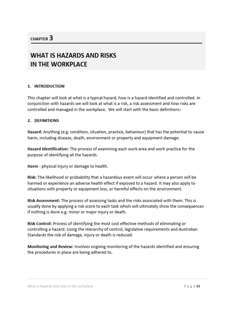 Workplace Hazards and Risk Management | PDF | Risk | Hazards