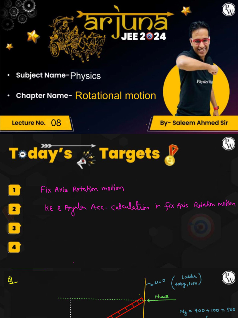 Rotational Motion 08 Class Notes Arjuna JEE ...