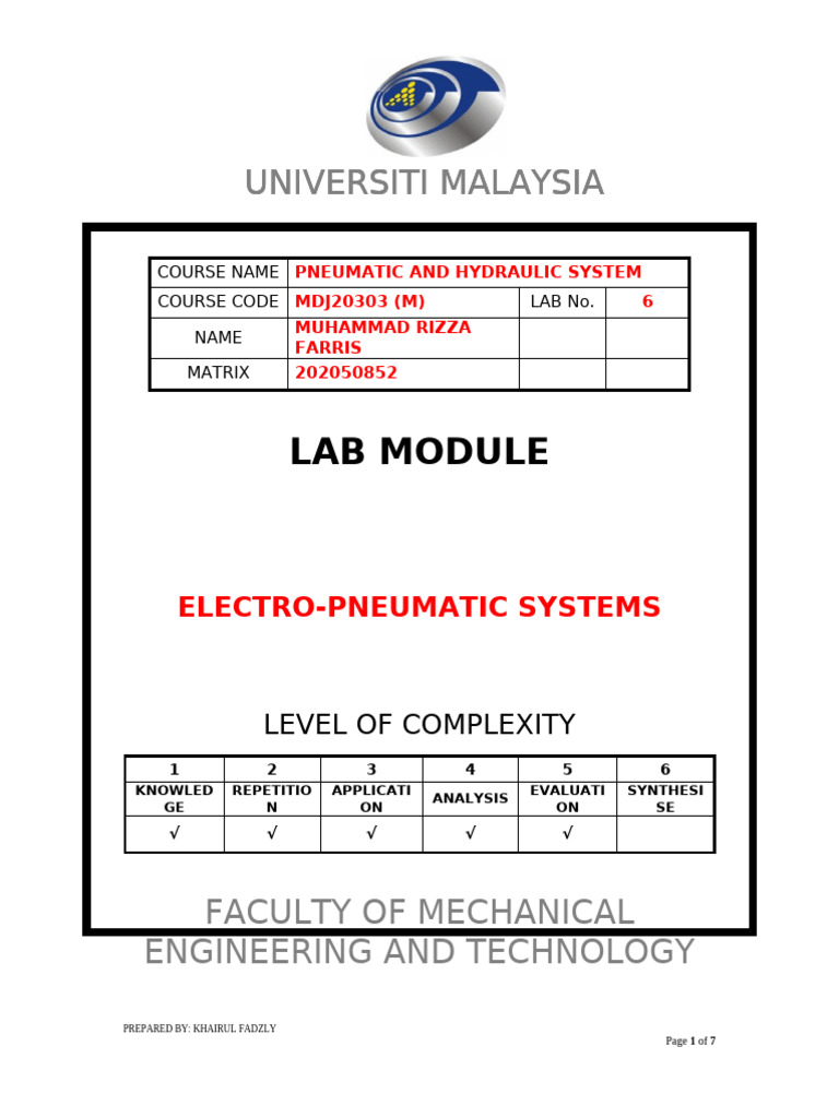 Electro-Pneumatic Systems Lab Guide | PDF | Automation | Relay