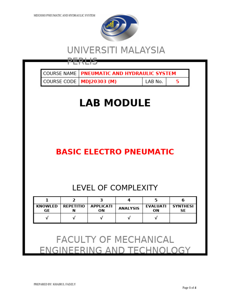 Design Circuit Using Electro Pneumatic | PDF