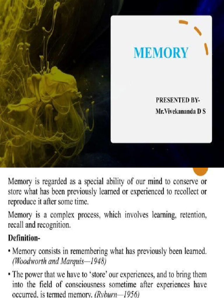 Memory and Forgetting | PDF
