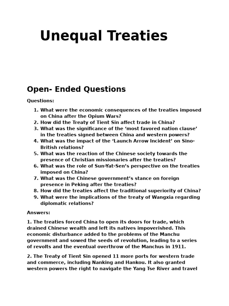 Impact of Unequal Treaties on China | PDF | Qing Dynasty | Diplomacy
