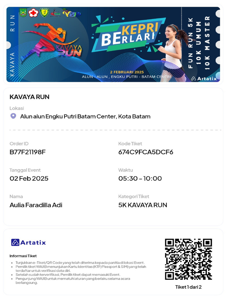 E-Tiket Event KAVAYA RUN | PDF