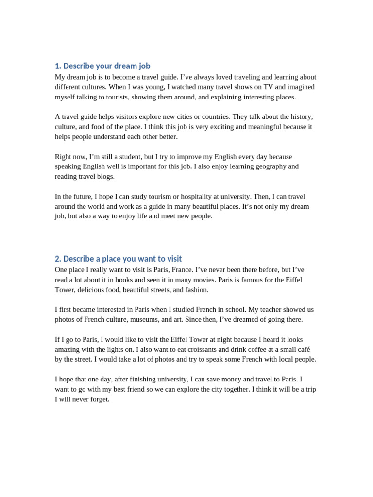IELTS Speaking Samples Beginner | PDF | Foods