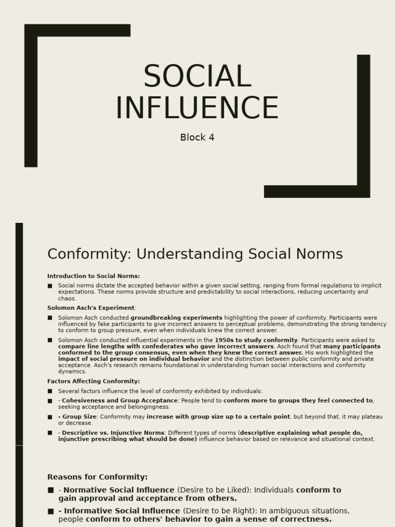 SOCIAL Psychology - Block 4 | PDF | Aggression | Conformity