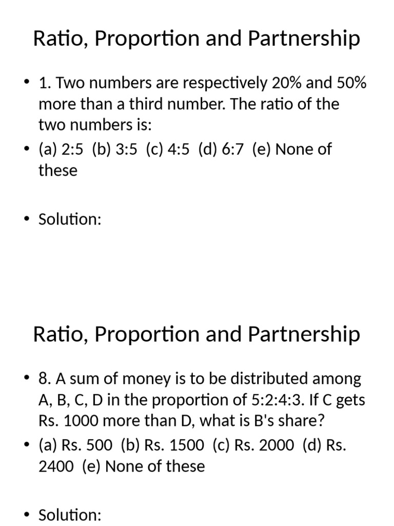 RRB Ratio Proportion Questions | PDF