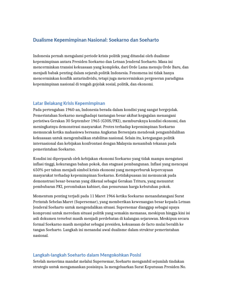 Dualisme Kepemimpinan Nasional Final Extended | PDF