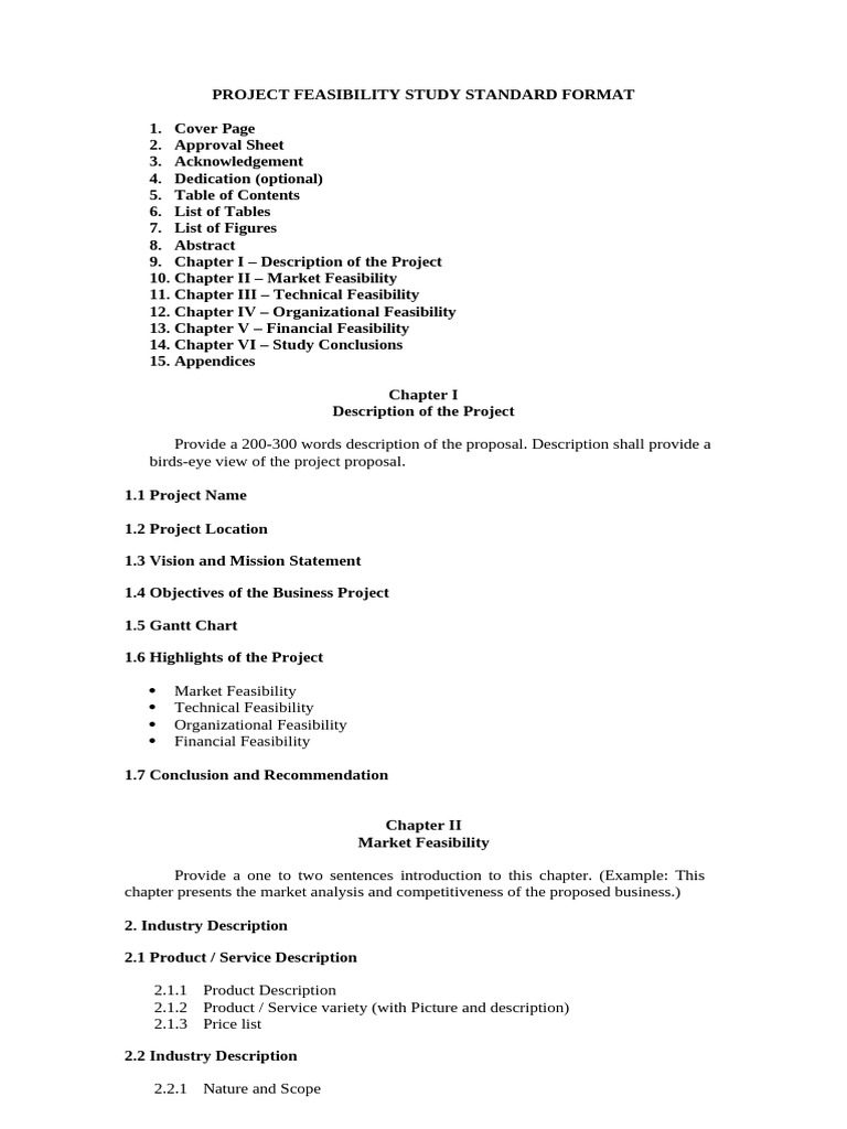 Proposed Format For Feasibility Study 2025 | PDF | Expense | Market Segmentation
