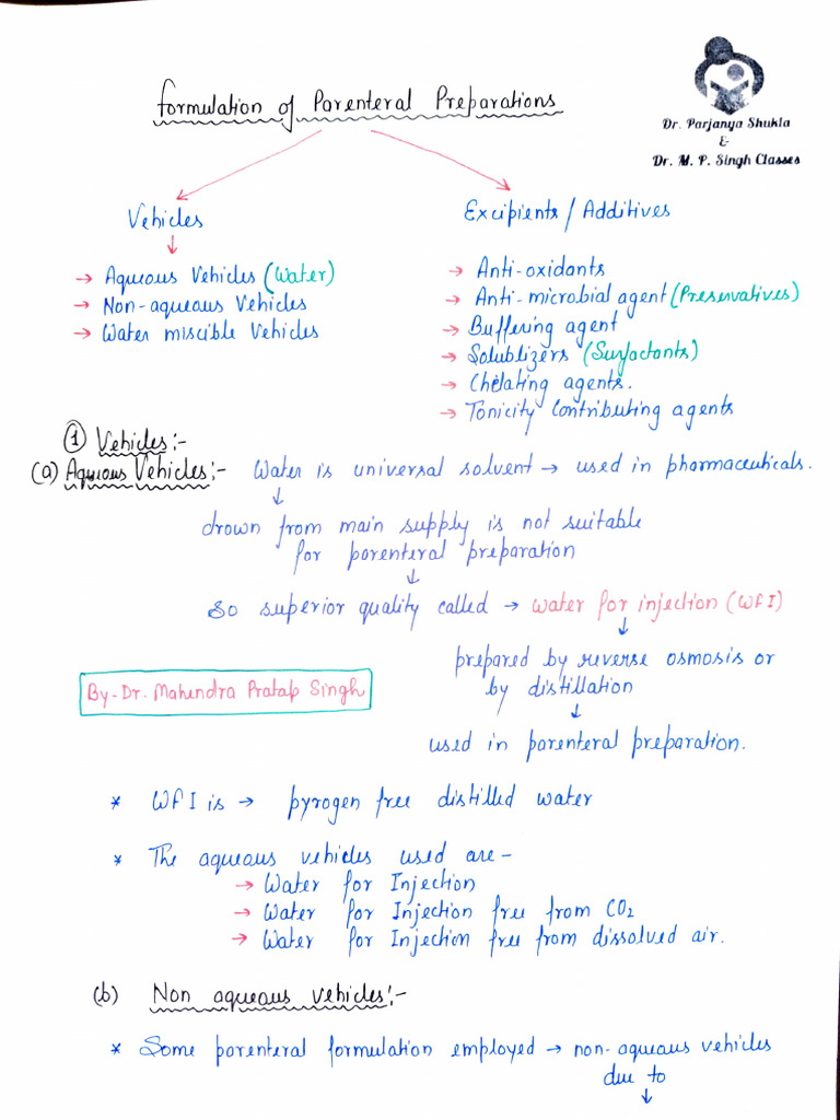Formulation of Parenteral Products | PDF