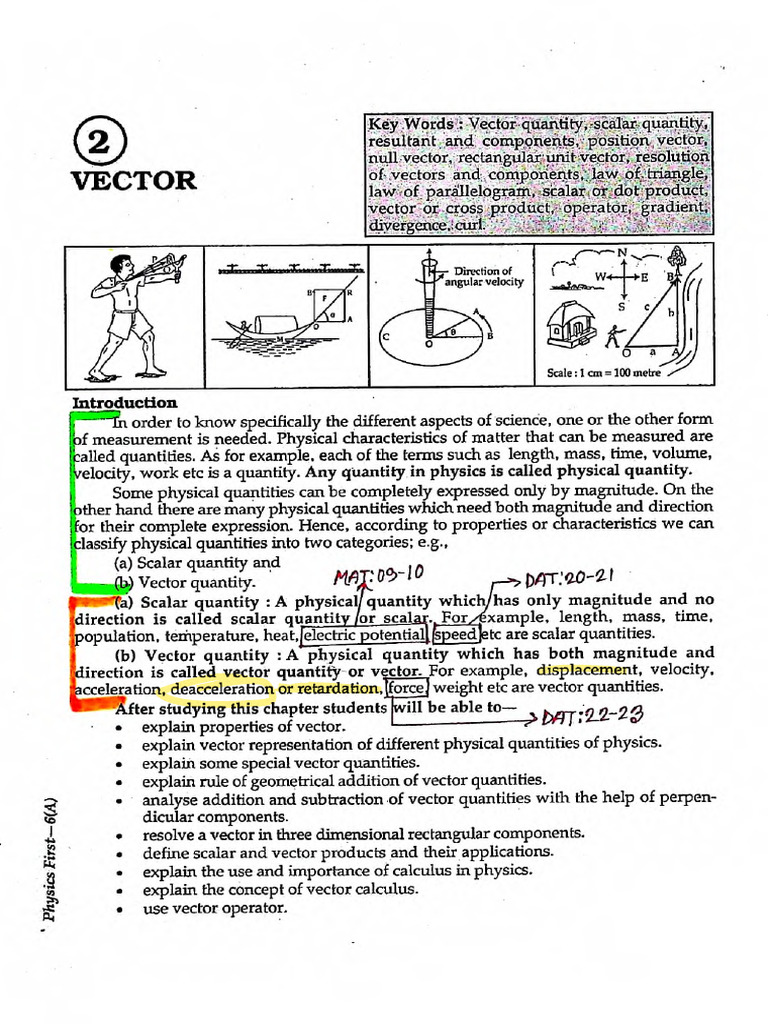 EV Physics 1st Paper (Chapter 2 - Vector) | PDF