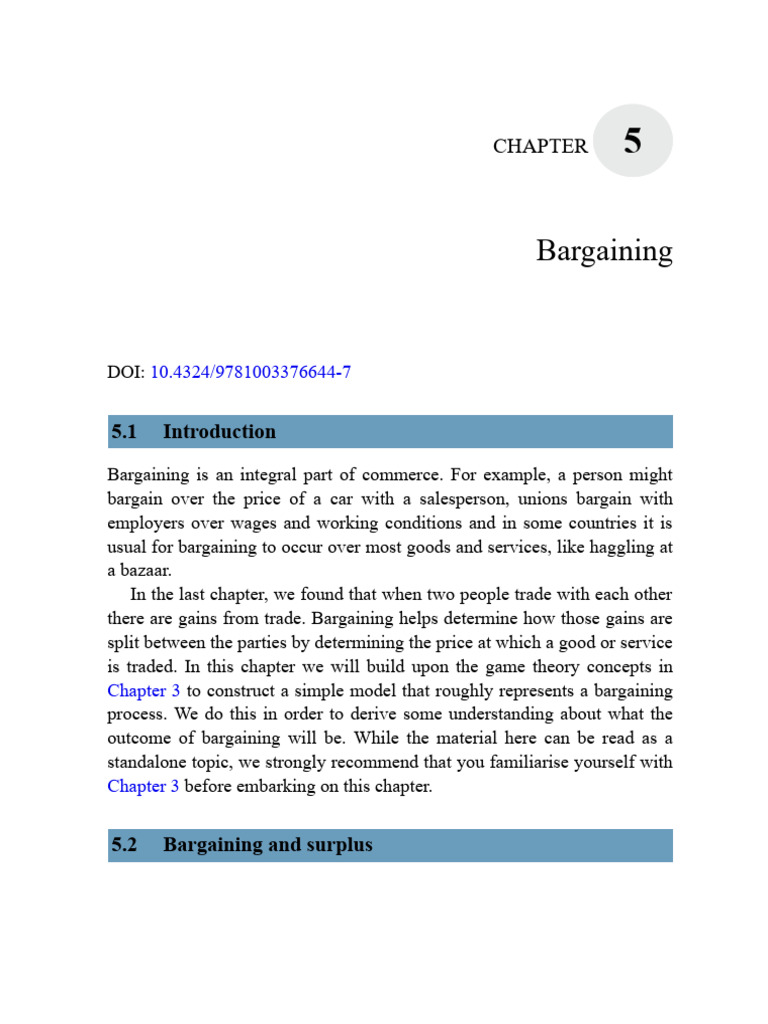 Essentials of Microeconomics - (Chapter 5 Bargaining) | PDF ...