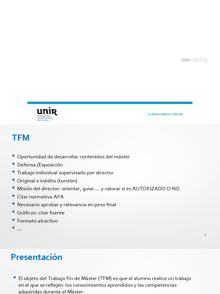 PRESENTACION TFM 2019 DF | PDF | Bibliografía | Plan de estudios
