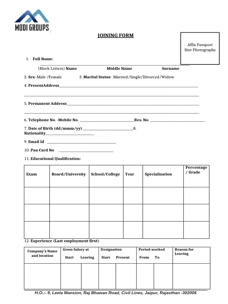 Joining Form Change | PDF