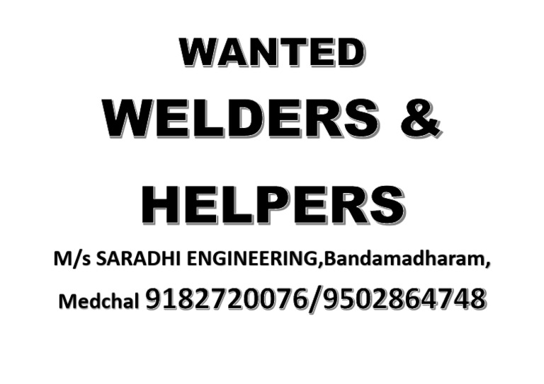 WANTED WELDERS and HELPERS | PDF