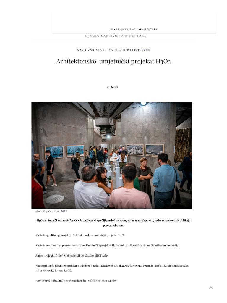 Arhitektonsko-Umjetnički Projekat H3O2 - M-Kvadrat | PDF