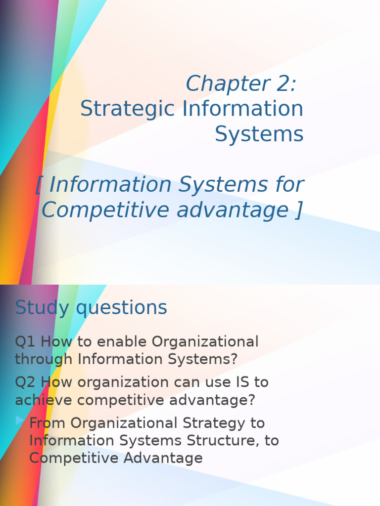 Information Systems for Competitive Advantage | PDF | Strategic ...