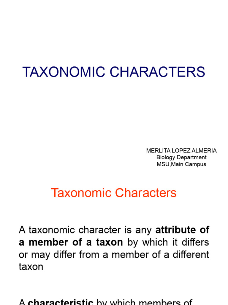 B. Taxonomic Characters Midterm | PDF | Species | Taxonomy (Biology)