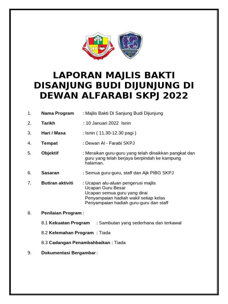 LAPORAN Majlis Perpisahan di SKPJ | PDF