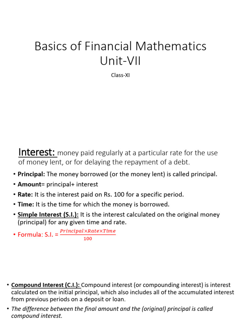 Basics of Financial Mathematics | PDF | Present Value | Net Present Value