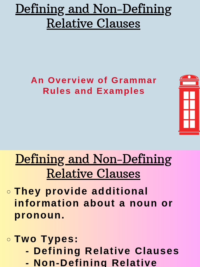 Defining NonDefining Relative Clauses | PDF
