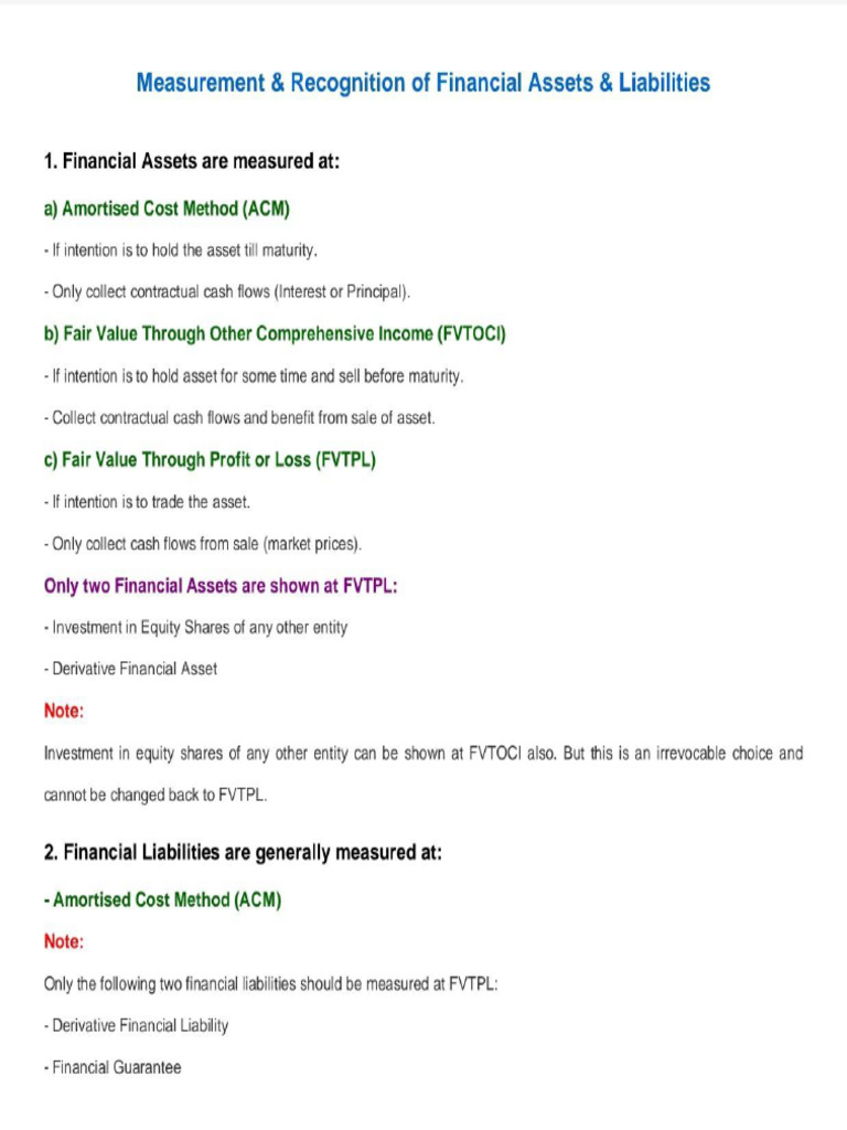 Combined Financial Instruments ACM | PDF