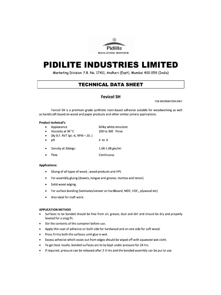 FEVICOL SH BROUCHURE | PDF