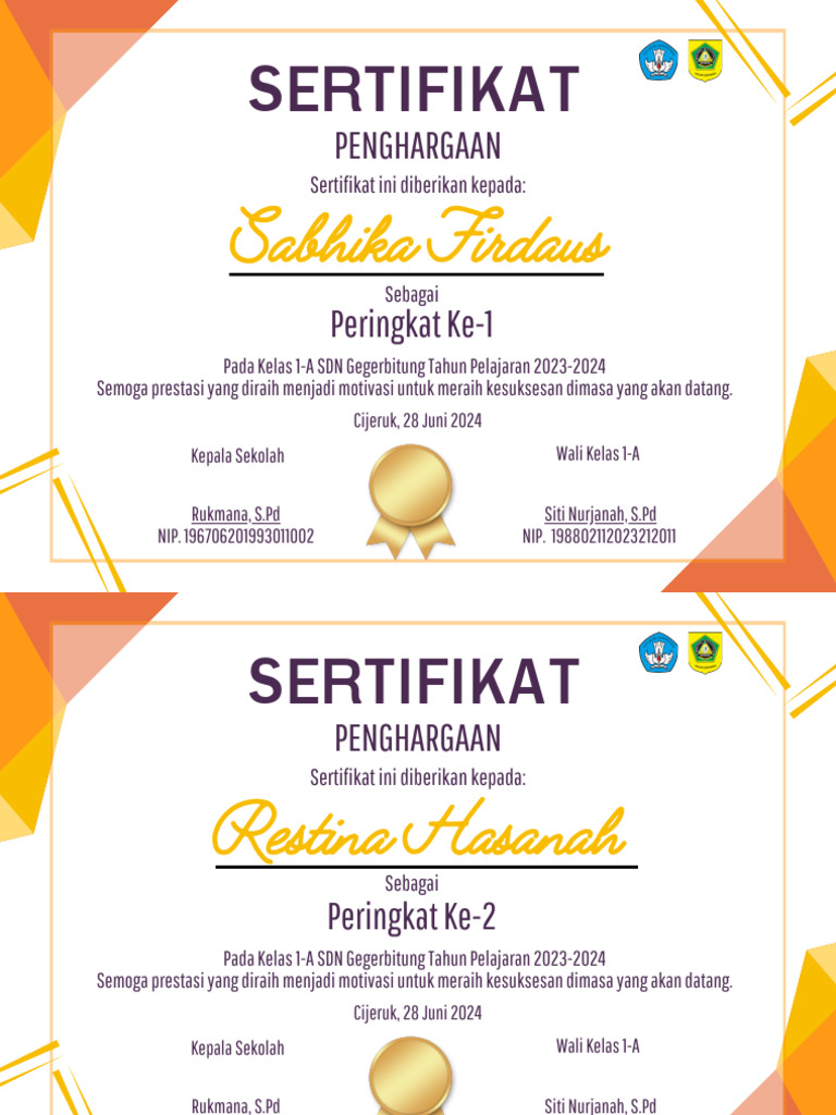Sertifikat Juara | PDF