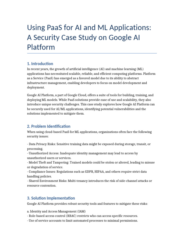Google_AI_PaaS_Security_Case_Study | PDF | Cloud Computing | Security