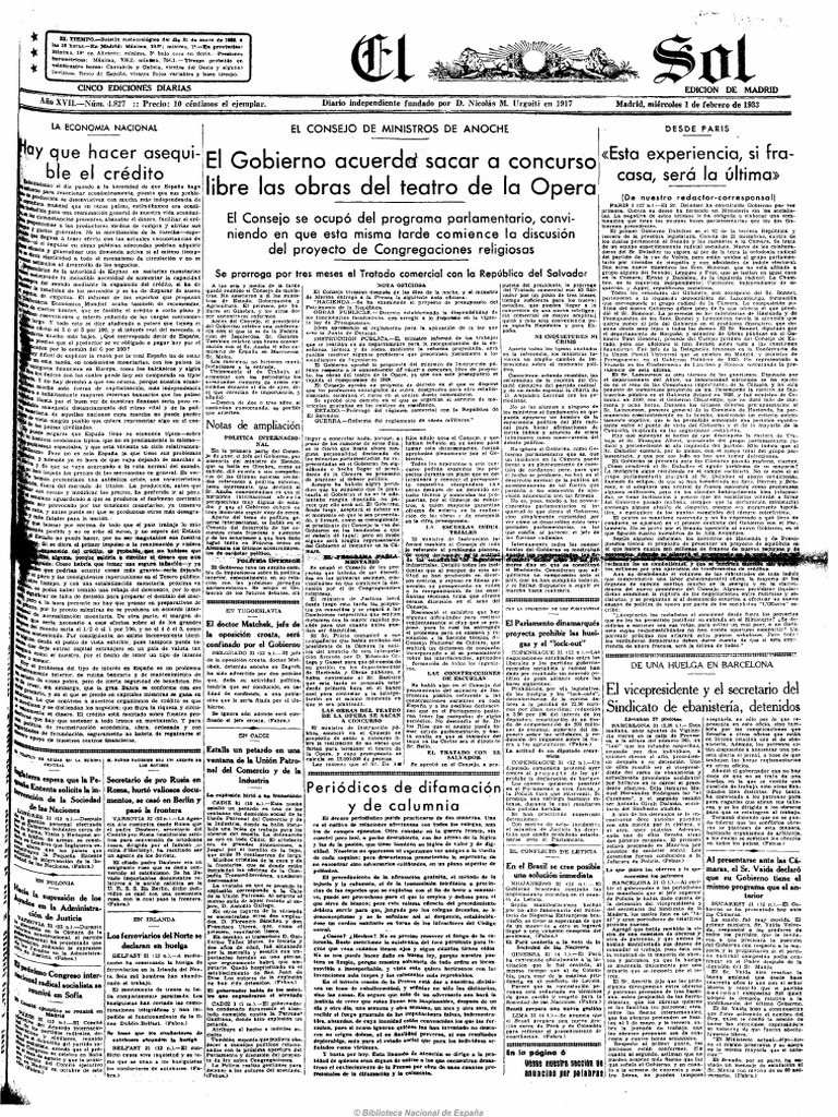 El Sol Madrid 1917 1 2 1933 | PDF | Gobierno