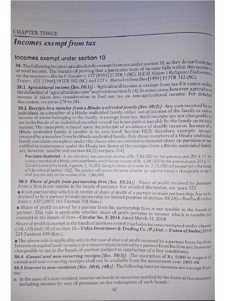 Income Exempt from tax | PDF