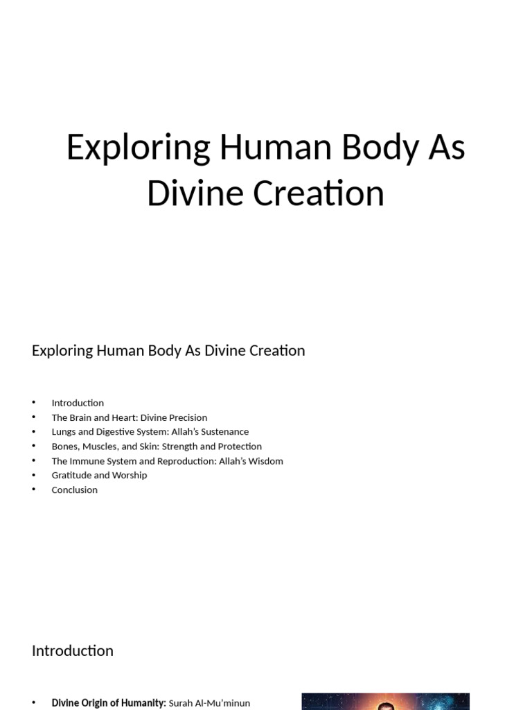 Divine Design of the Human Body | PDF | Human Body | God In Islam