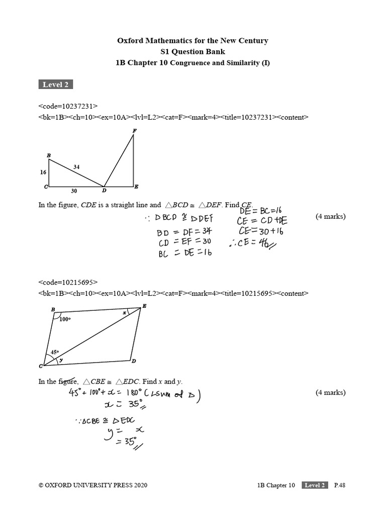 OJM - QB - 1B10L2 - e - Student 2 | PDF | Euclid | Euclidean Plane Geometry