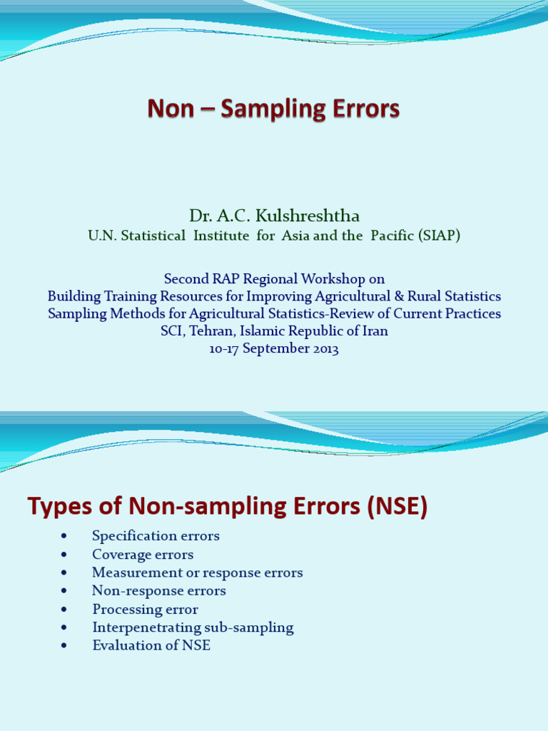 E-Learning El Material 5 Agri Rap2ag 02 07 l3.2 Nonsampling Errors | PDF | Sampling (Statistics ...
