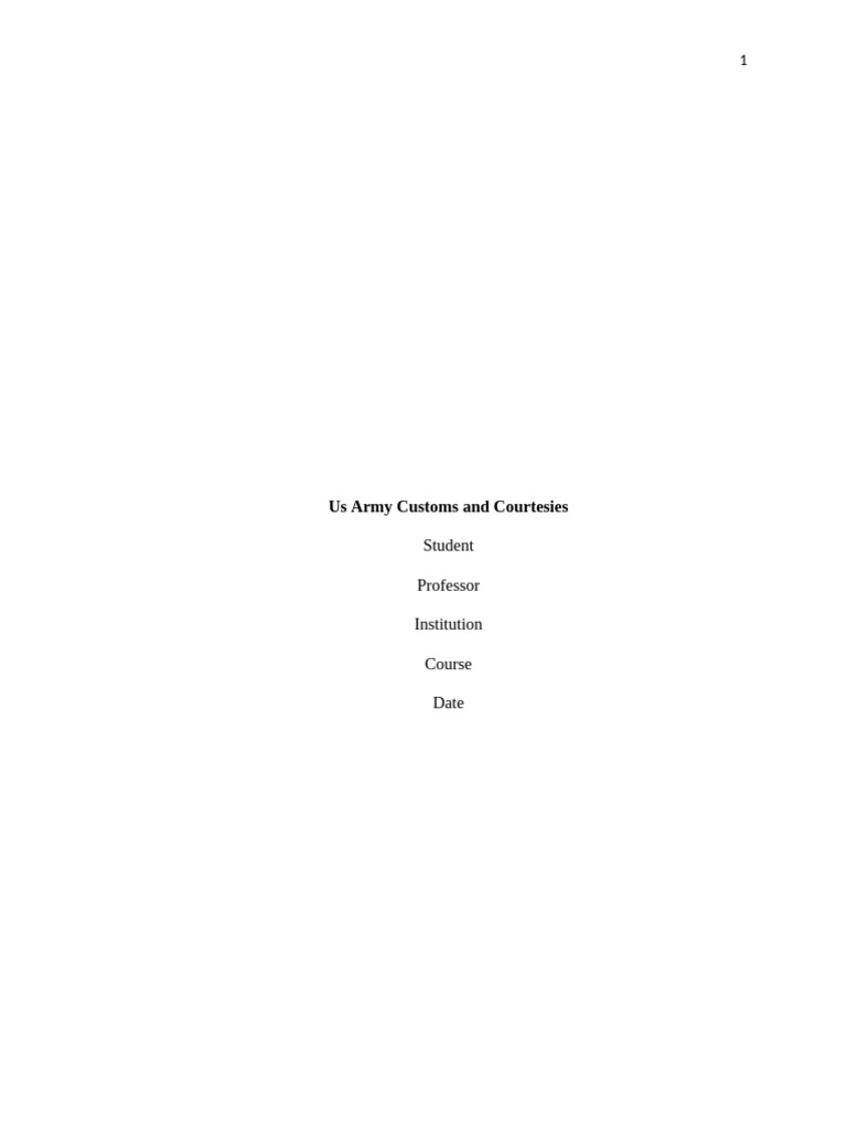U.S. Army Customs and Courtesies Guide | PDF | United States Army ...