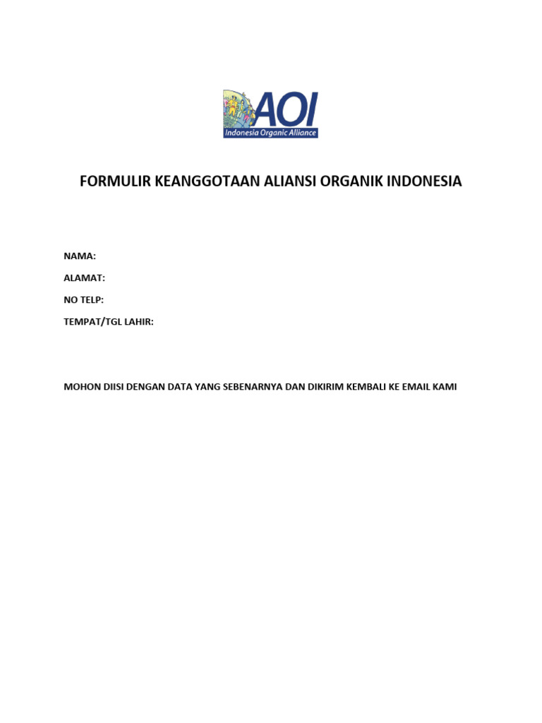 Formulir Keanggotaan | PDF