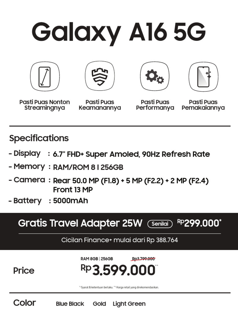 E SpecCard - A16 - 5G Updated 2 | PDF